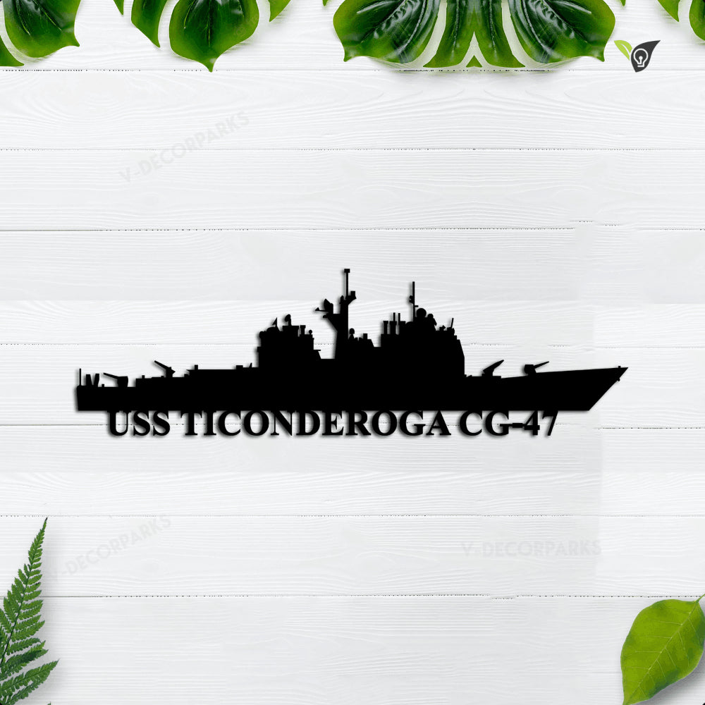 Uss Ticonderoga Cg-47 Metal Wall Art, Custom Us Navy Ships Metal Sign ...