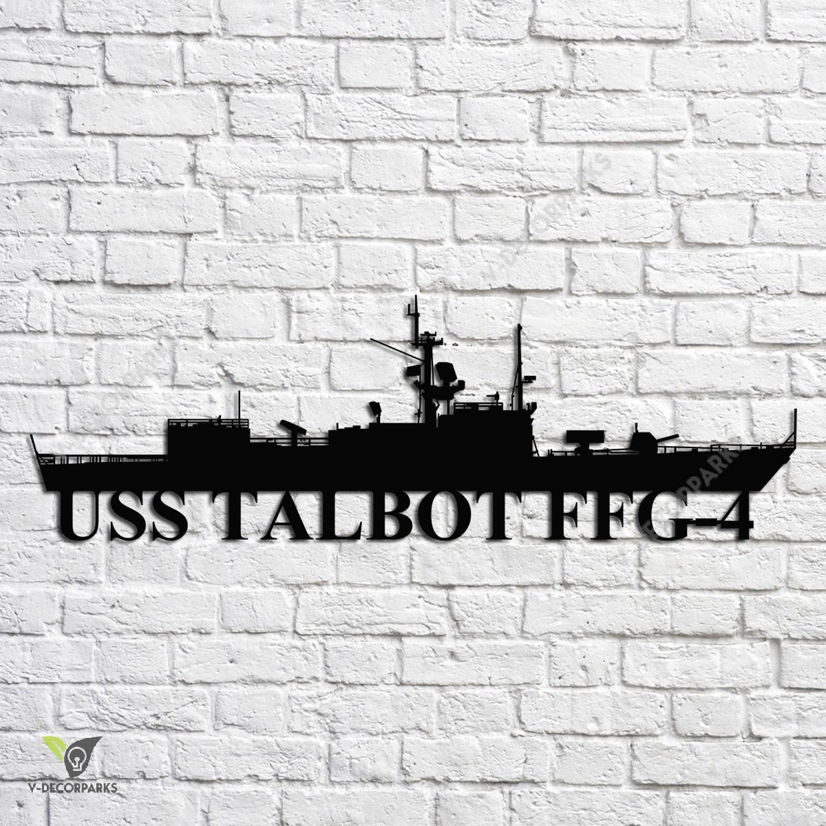 Uss Talbot Ffg-4 Navy Ship Metal Art, Navy Ships Silhouette Metal Gift ...