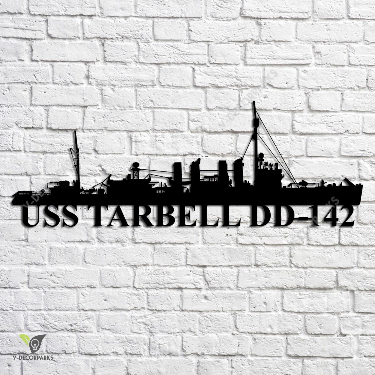 Uss Tarbell Dd-142 Navy Ship Metal Art, Navy Ships Silhouette Metal ...