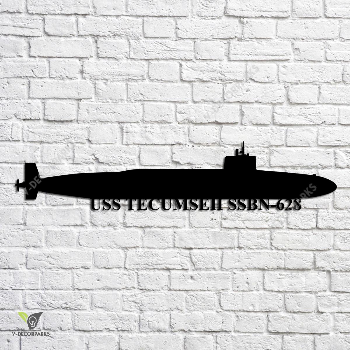Uss Tecumseh Ssbn-628 Navy Ship Metal Art, Navy Ships Silhouette Metal ...