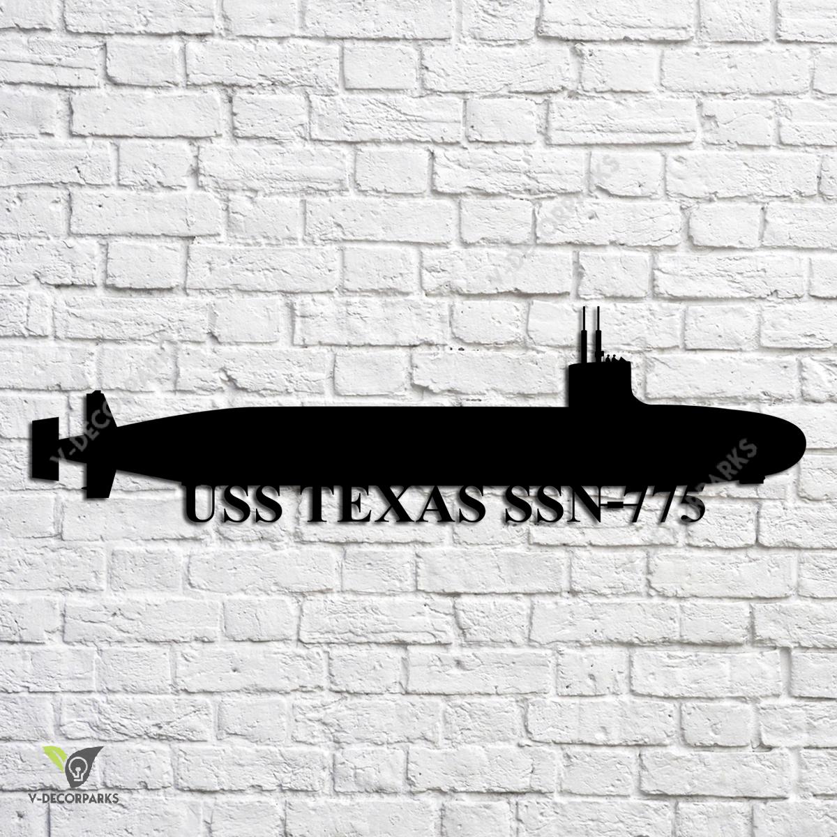 Uss Texas Ssn-775 Navy Ship Metal Art, Navy Ships Silhouette Metal Gift ...