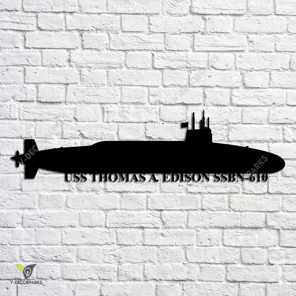 Uss Thomas A. Edison Ssbn-610 Navy Ship Metal Art, Navy Ships ...