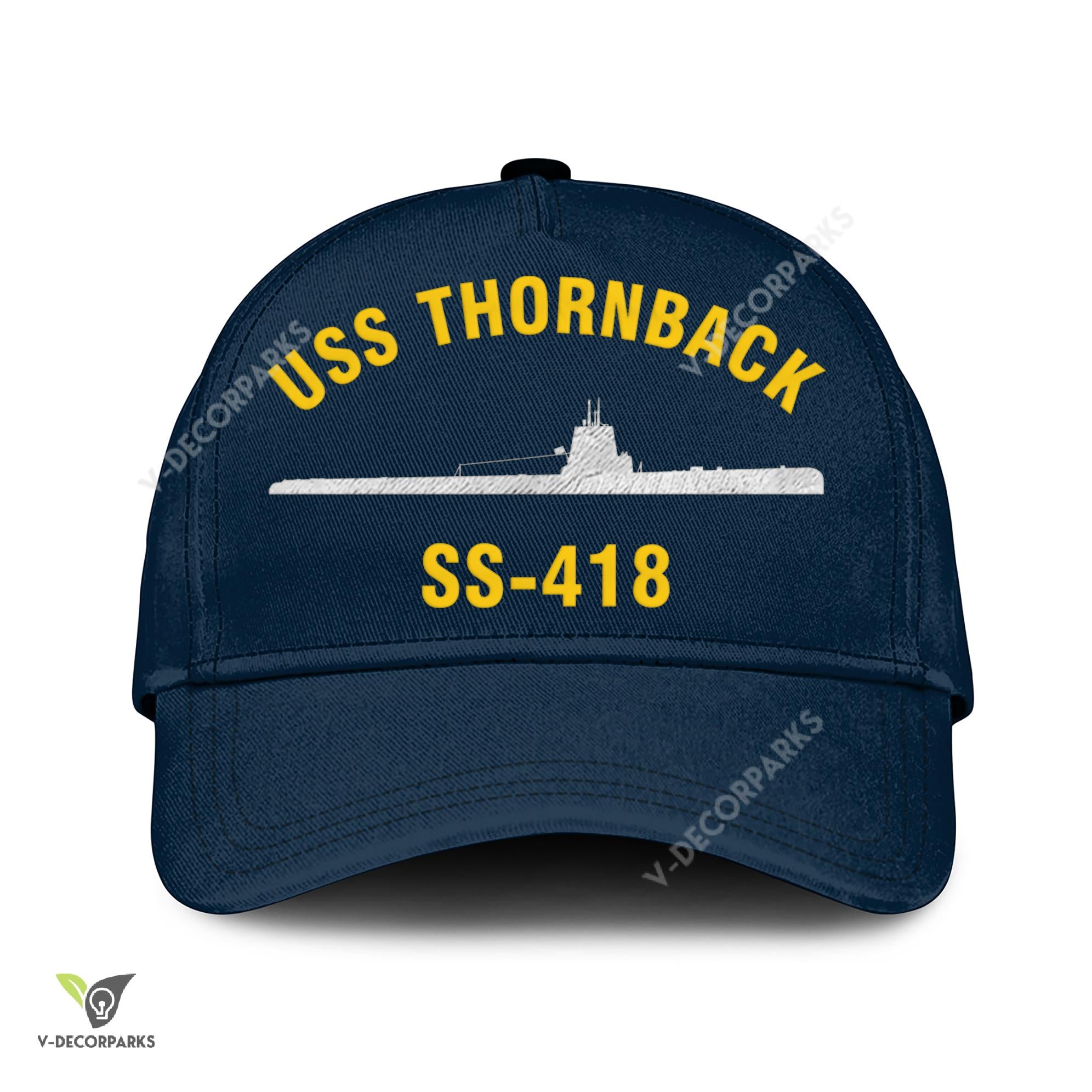 Uss Thornback Ss 418 Classic Baseball Cap Gift For Navy Veteran, Custom ...