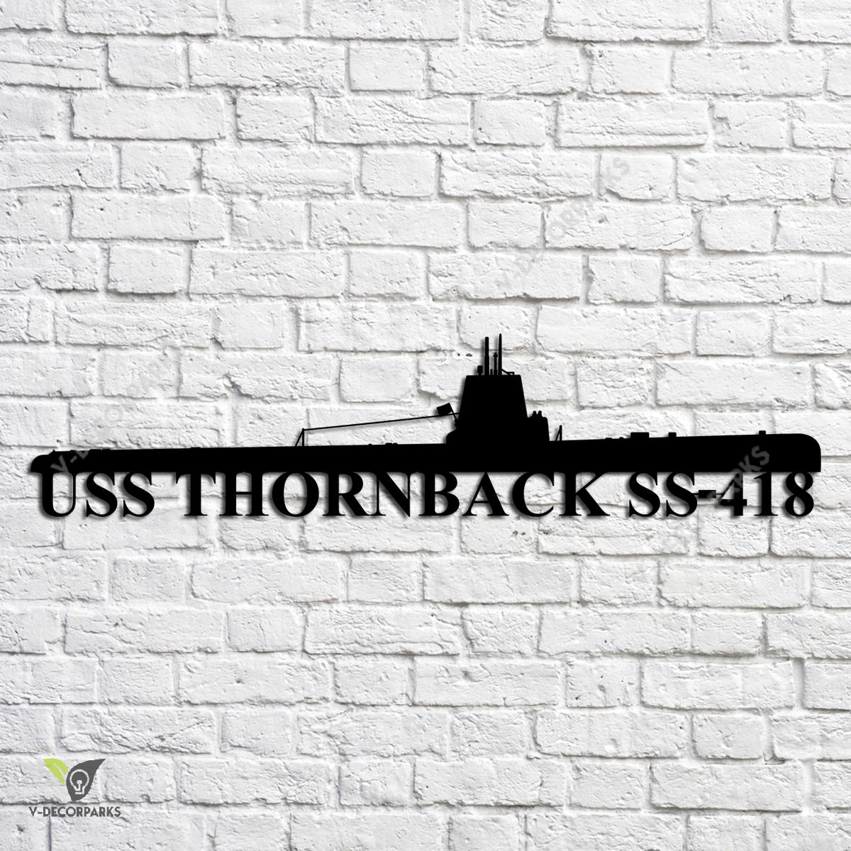 Uss Thornback Ss 418 Navy Ship Metal Art, Navy Ships Silhouette Metal ...
