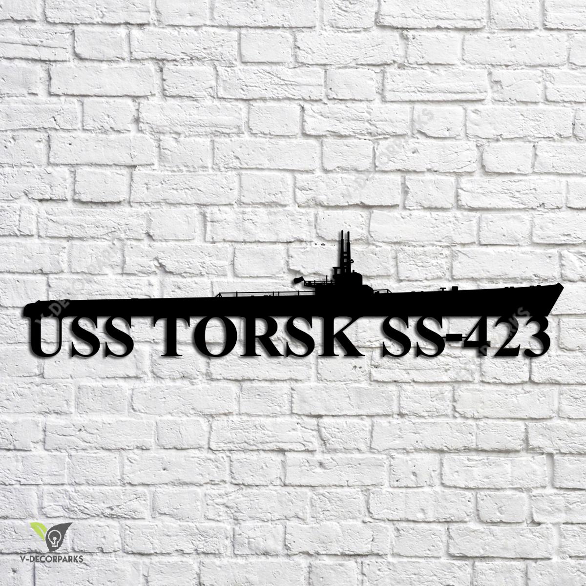 Uss Torsk Ss 423 Navy Ship Metal Art, Navy Ships Silhouette Metal Gift ...