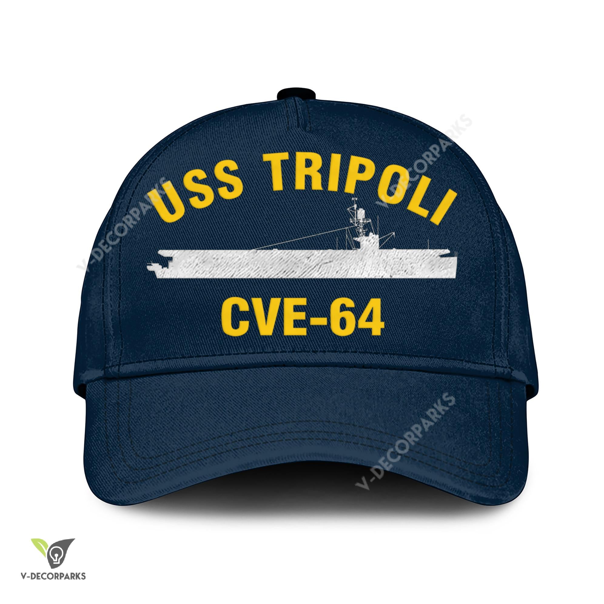 Uss Tripoli Cve-64 Classic Baseball Cap Gift For Navy Veteran, Custom ...
