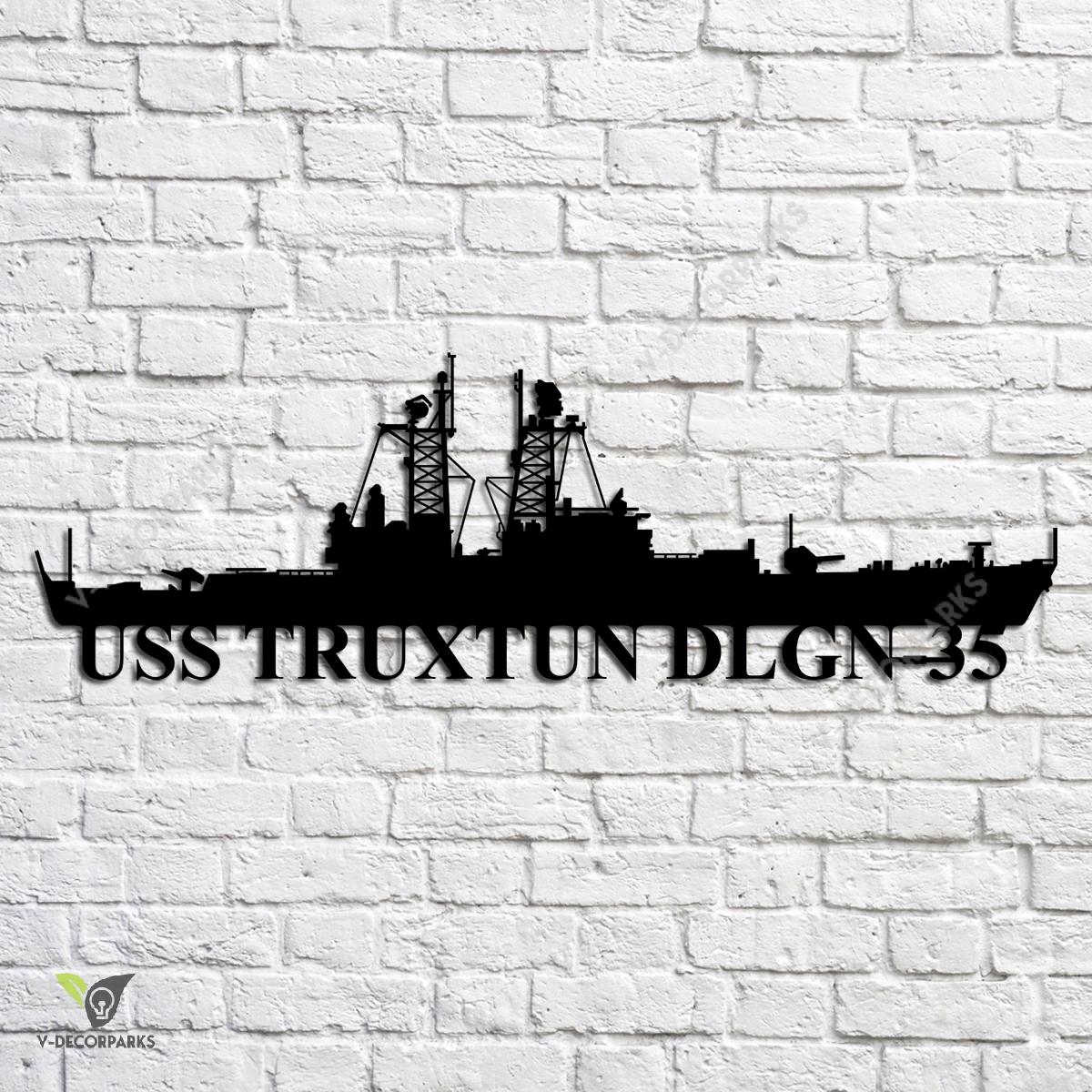 Uss Truxtun Dlgn-35 Navy Ship Metal Art, Navy Ships Silhouette Metal ...