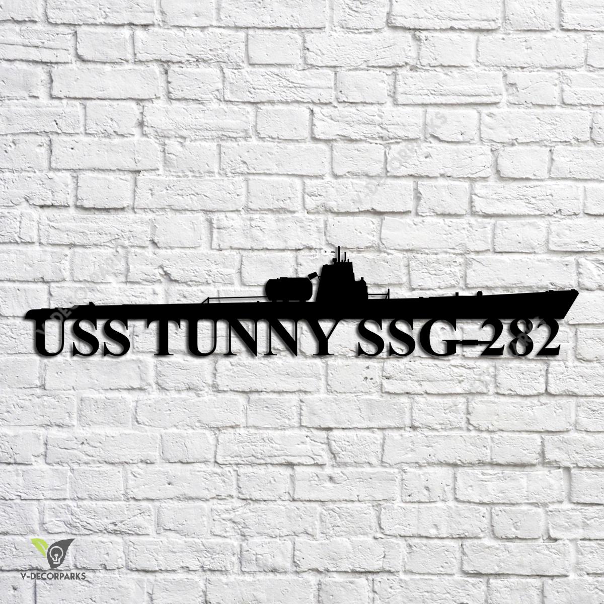 Uss Tunny Ssg-282 Navy Ship Metal Art, Navy Ships Silhouette Metal Gift ...