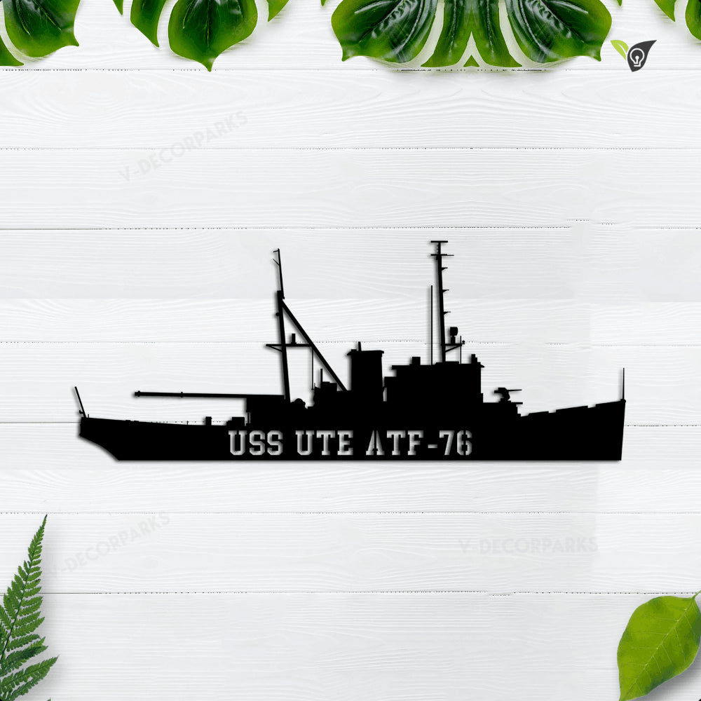 Uss Ute Atf-76 Navy Ships Metal Sign, Navy Veterans Gift, Navy Gifts ...
