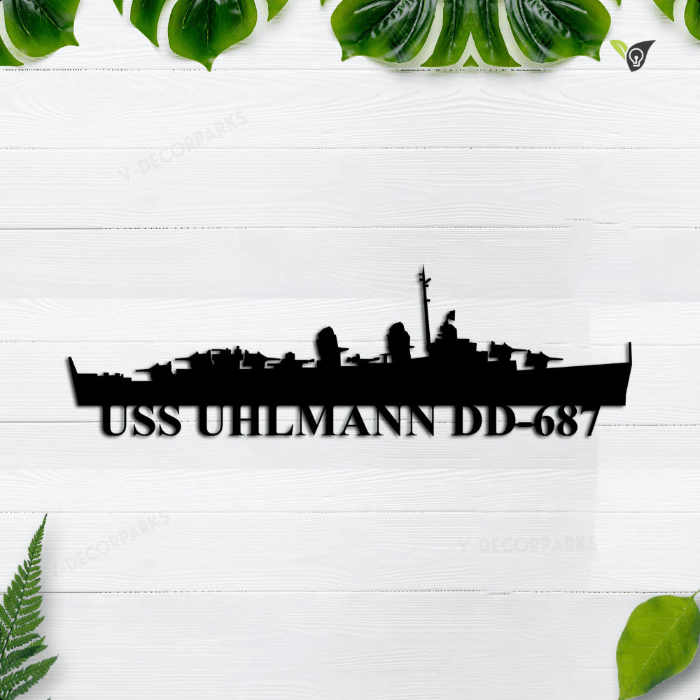 Uss Uhlmann Dd-687 Metal Wall Art, Custom Us Navy Ships Metal Sign ...