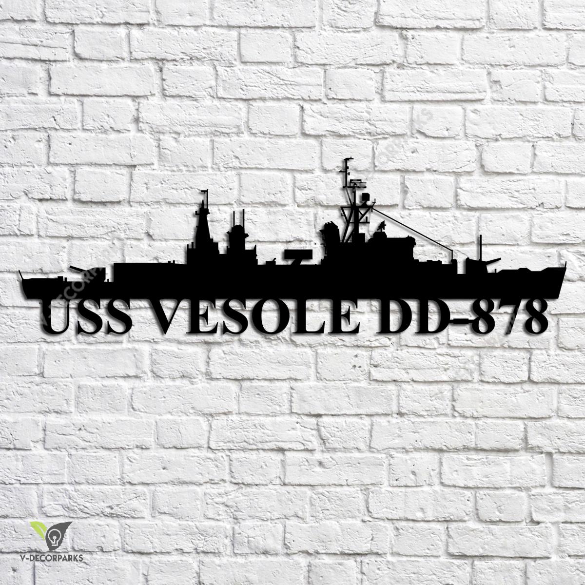 Uss Vesole Dd-878 Navy Ship Metal Art, Navy Ships Silhouette Metal Gift ...