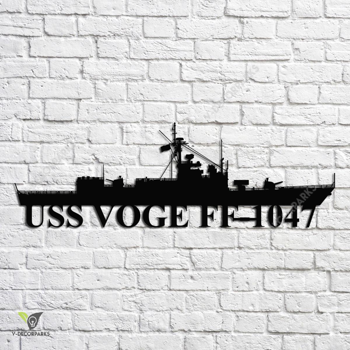 Uss Voge Ff-1047 Navy Ship Metal Art, Navy Ships Silhouette Metal Gift ...