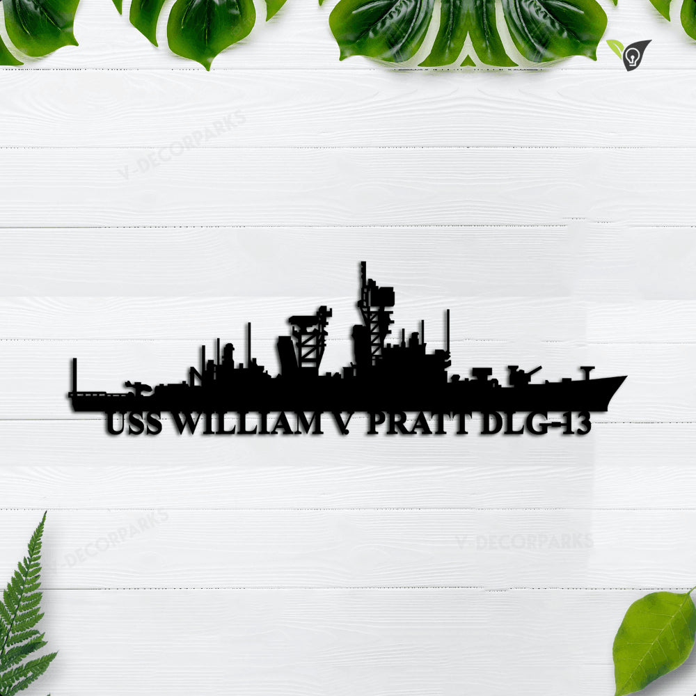 Uss William V. Pratt Dlg-13 Metal Wall Art, Custom Us Navy Ships Metal ...