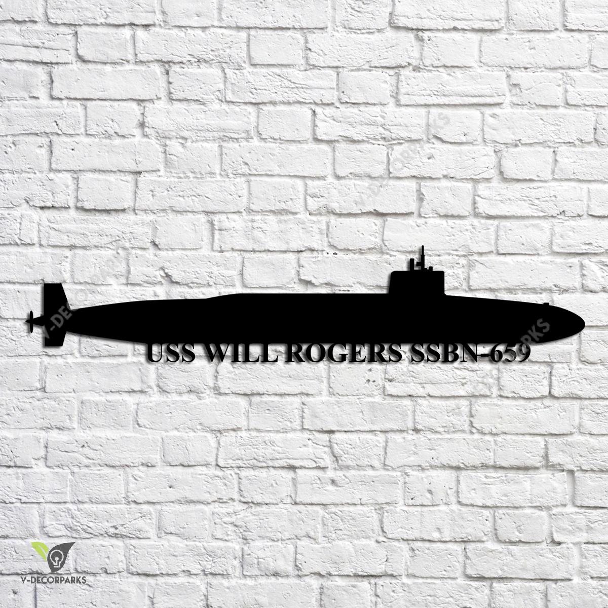 Uss Will Rogers Ssbn-659 Navy Ship Metal Art, Navy Ships Silhouette ...