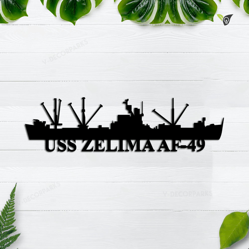 Uss Zelima Af-49 Metal Wall Art, Custom Us Navy Ships Metal Sign, Metal ...