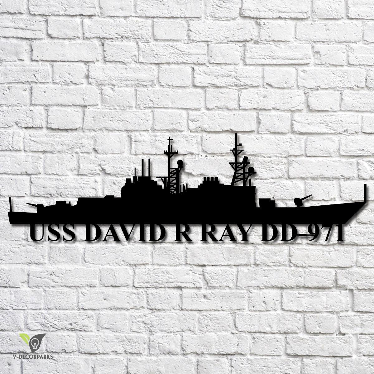 Uss David R Ray Dd-971 Navy Ship Metal Art, Custom Us Navy Ship Cut ...