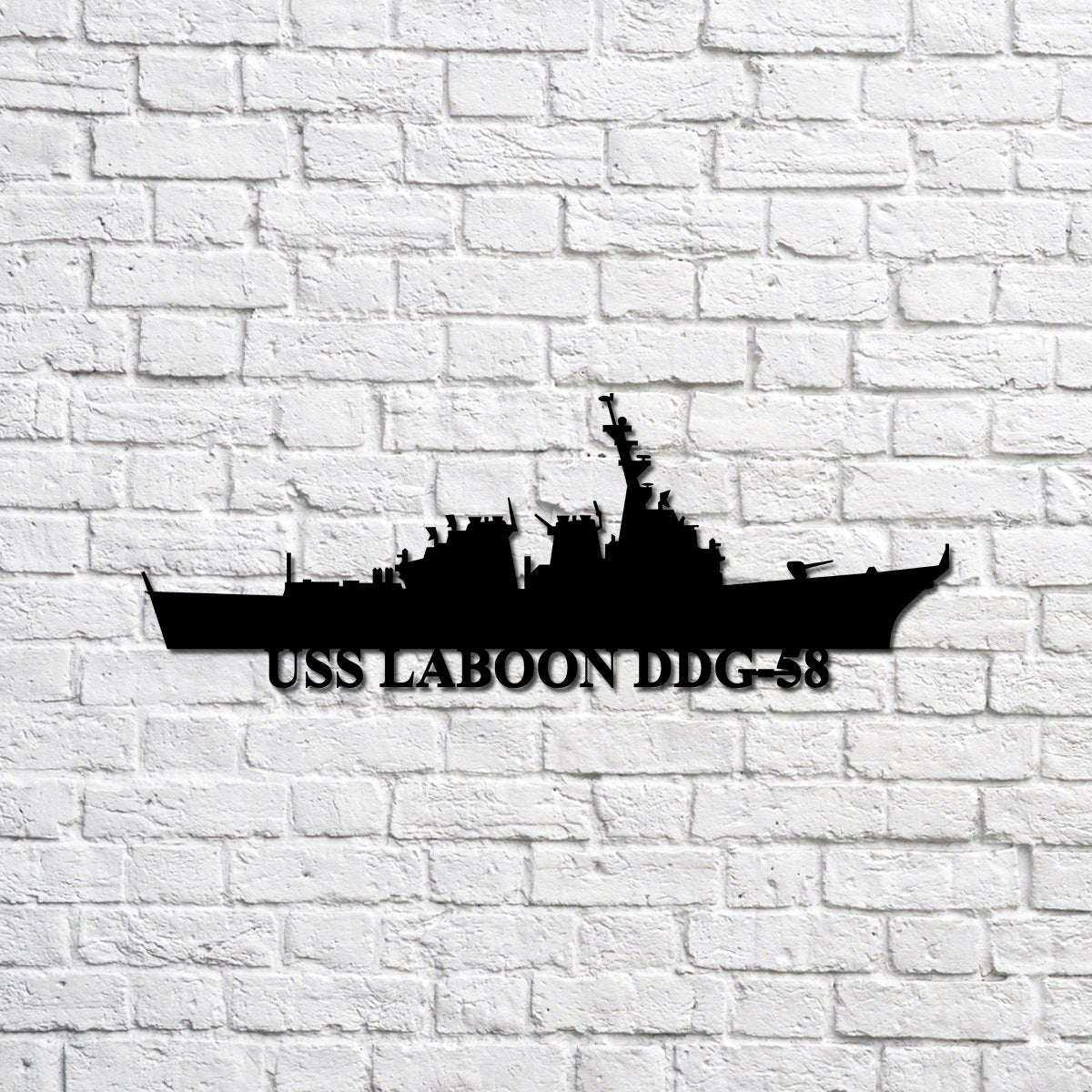 Uss Laboon Ddg-58 Silhouette Navy Ship Metal Sign, Memory Wall Metal ...