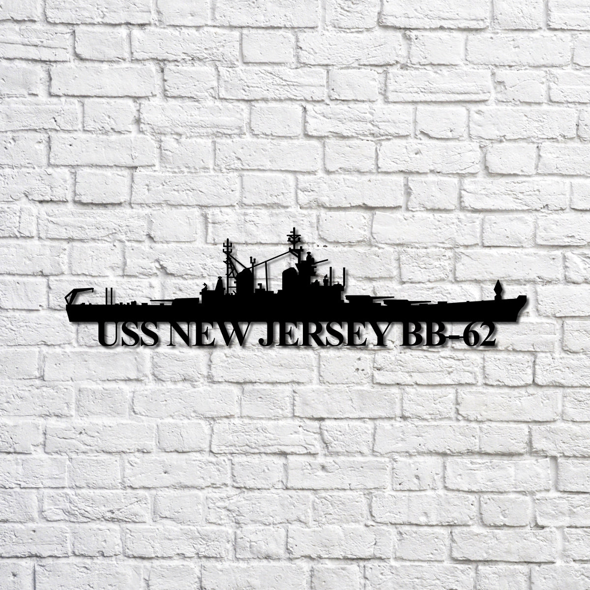 Uss New Jersey Bb-62 Navy Ship Metal Sign, Memory Wall Metal Sign Gift ...