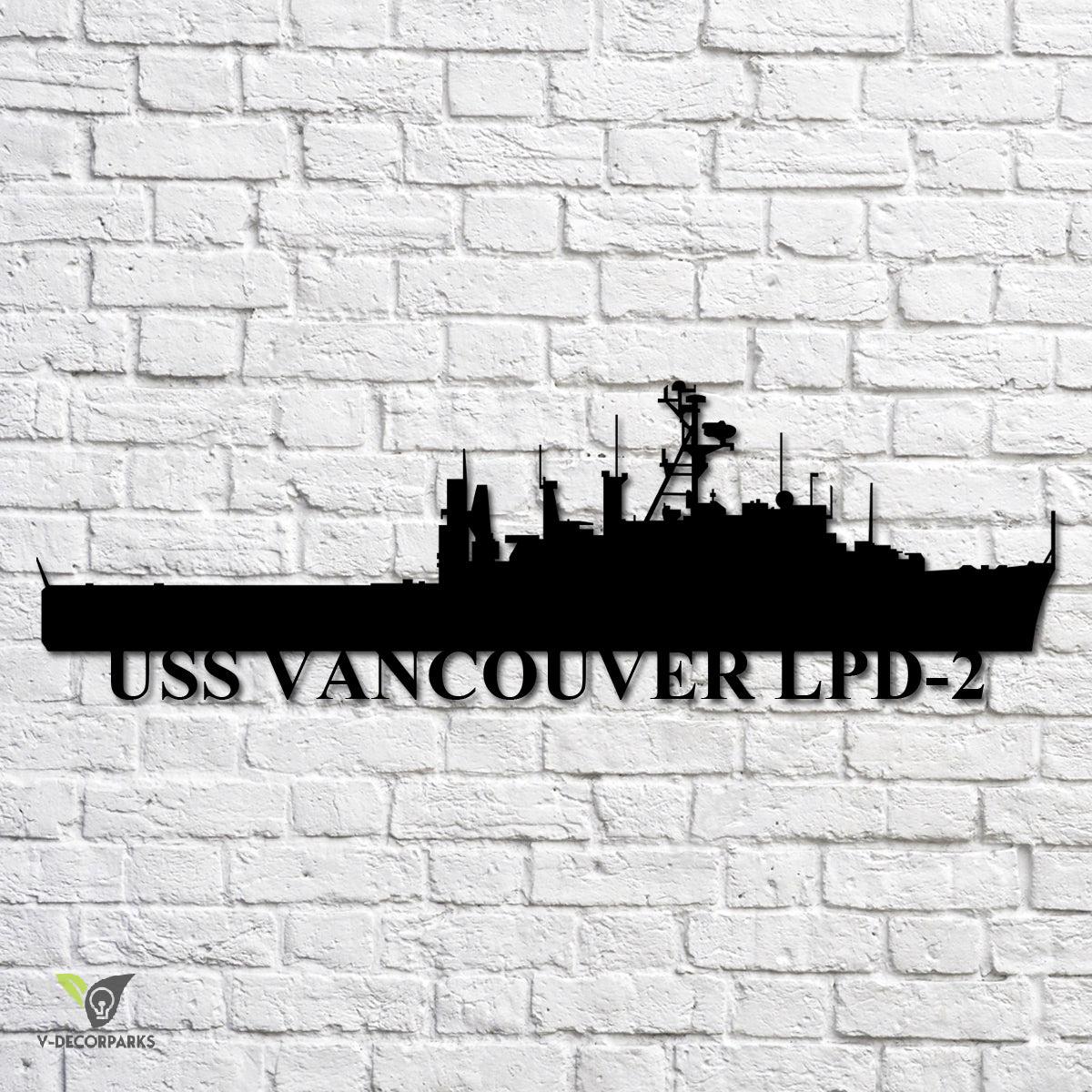 Uss Vancouver Lpd-2 Navy Ship Metal Art, Custom Us Navy Ship Cut Metal ...