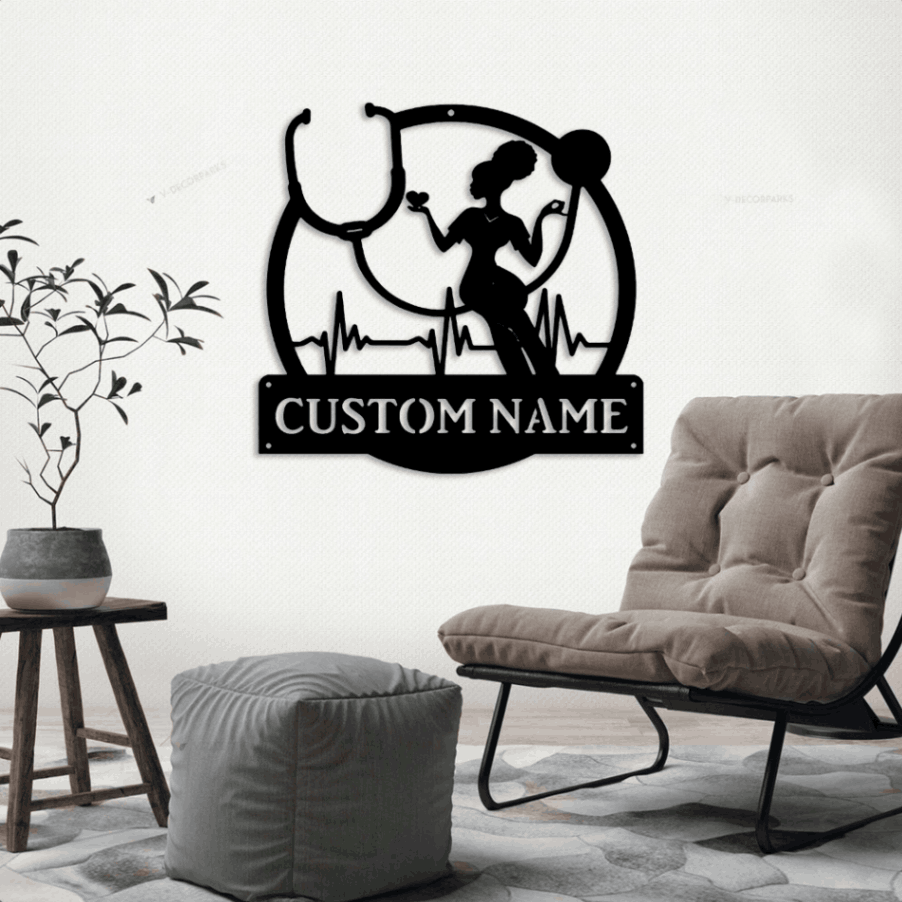 Untitled Personalized Nurse Sign With Led Lights, Nurse Wall Decor ...