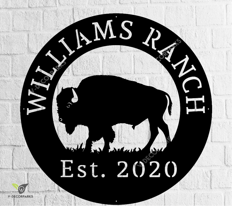 Buffalo Sign, American Bison Sign, Entrance Sign, Metal Art ...
