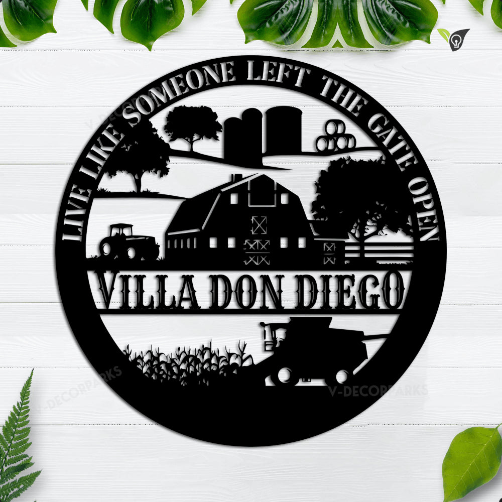 Personalized Metal Farm Sign Grain Bin Tractor Monogram | Nalaprint