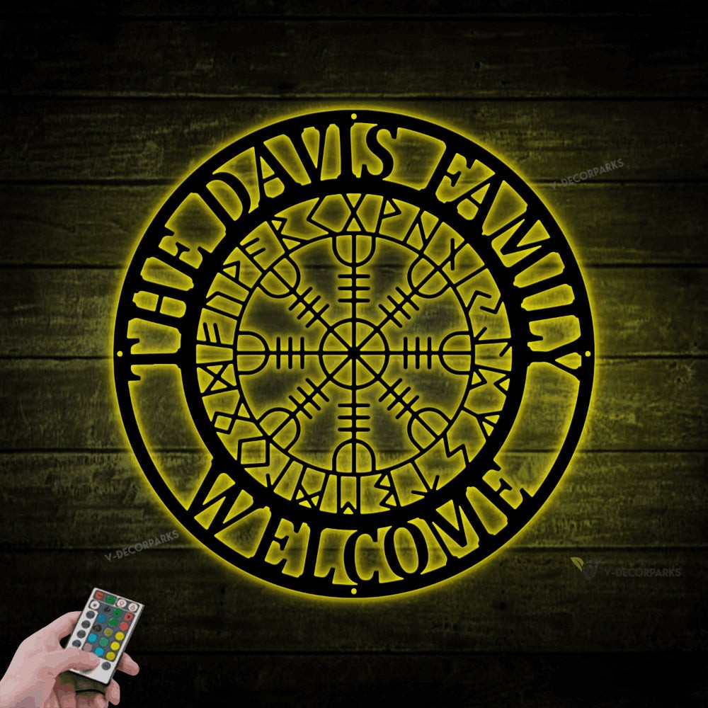 Vegvisir Rune Viking Compass With Led Lights Norse Wayfinder Nordic ...