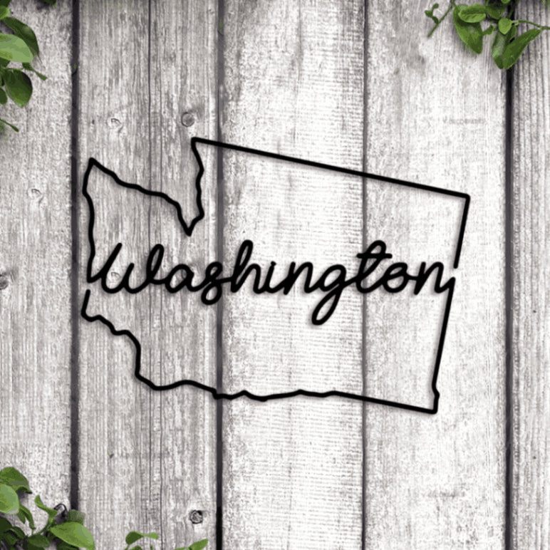 Washington Sign With Led Lights, Washington Metal Sign, Metal ...