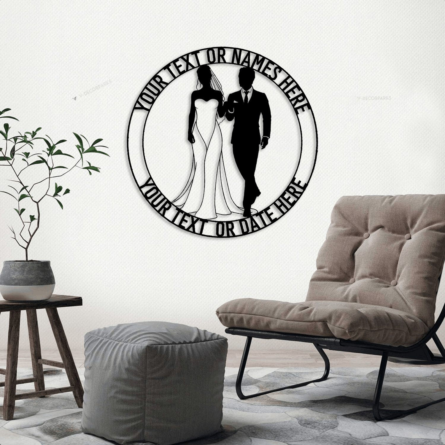 Personalized New Married Couple Led Lights Metal Sign, Wedding Name ...