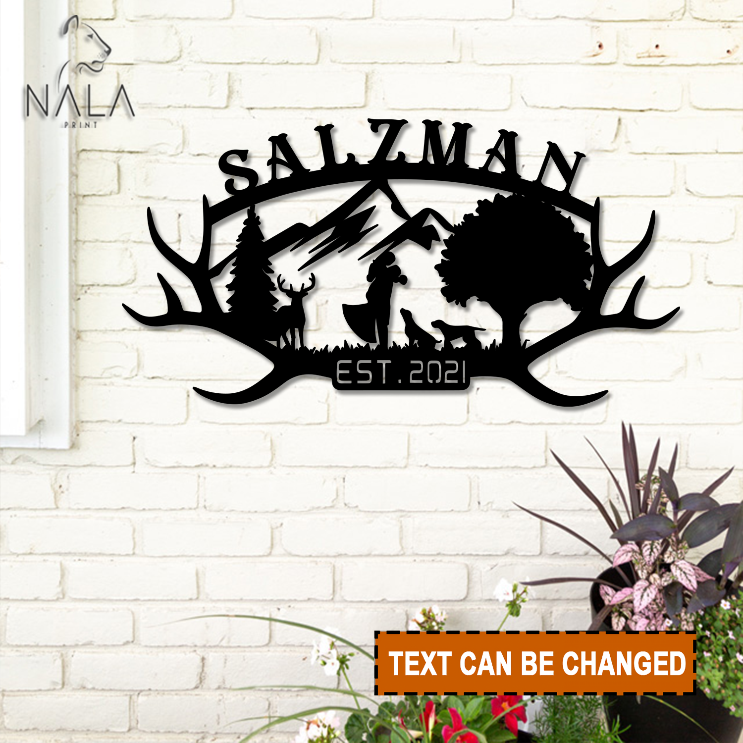 Personalized Wedding Mountain Landscape Monogram Metal Sign, Custom ...