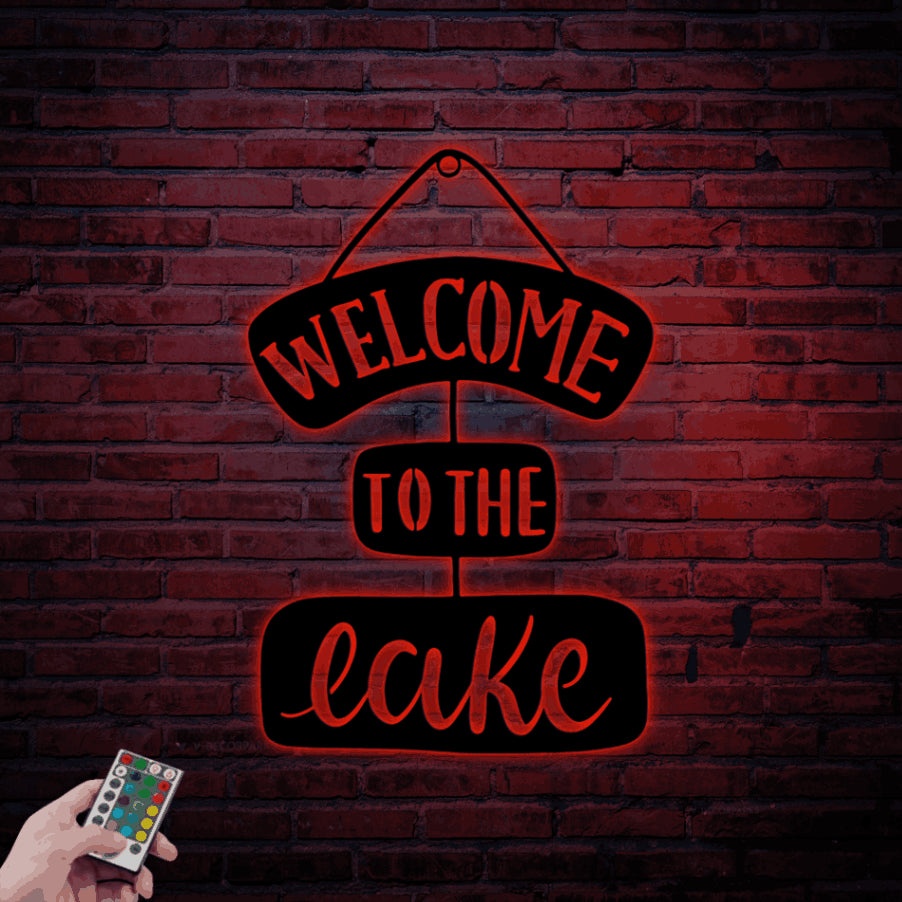 Welcome To The Lake Sign With Led Lights, Lake House Decor, Lakehouse ...