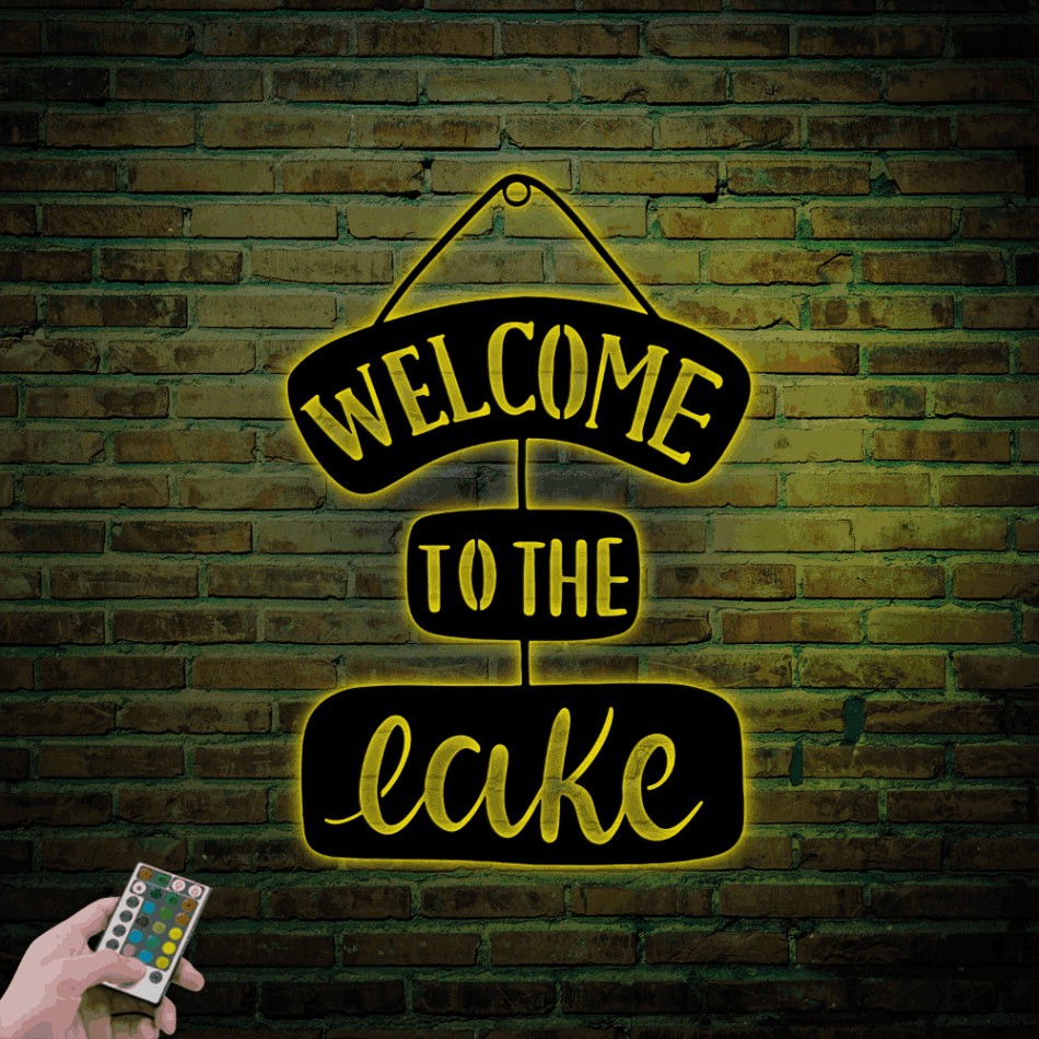 Welcome To The Lake Sign With Led Lights, Lake House Decor, Lakehouse ...