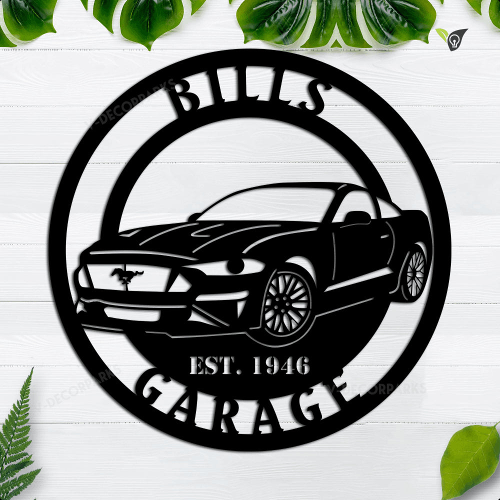 Personalized Garage Metal Wall Art, Metal Cabin Room Sign, Garage Door ...