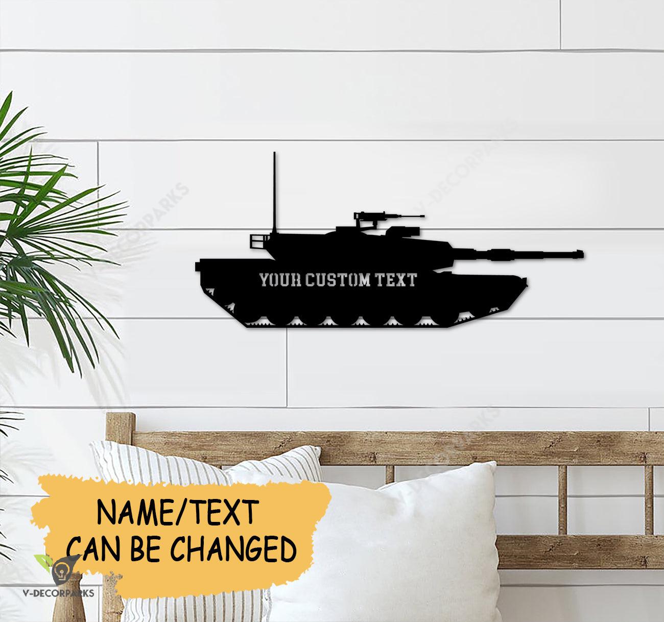 Custom Name/text Tank Cut Metal Sign, Us Military M1 Abrams Tank ...