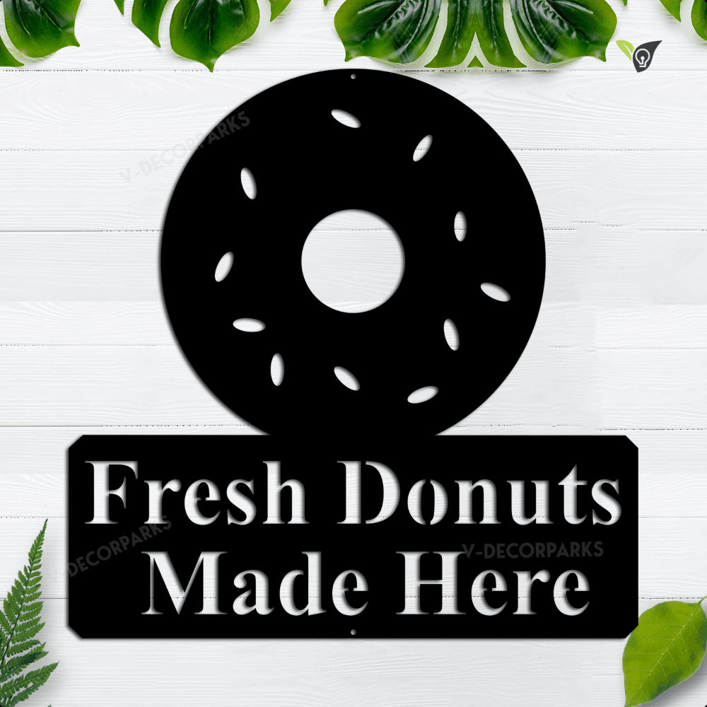 Fresh Donut Made Here Metal Sign, Donut Shop Sign, Donut Stand Open ...
