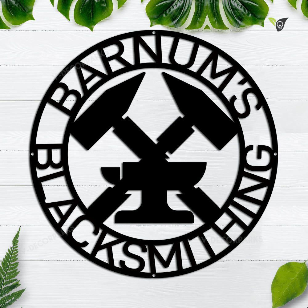 Personalized Blacksmith Metal Wall Art, Customized Cut Metal Sign ...