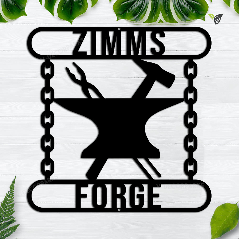 Personalized Blacksmith Metal Wall Art, Customized Cut Metal Sign ...