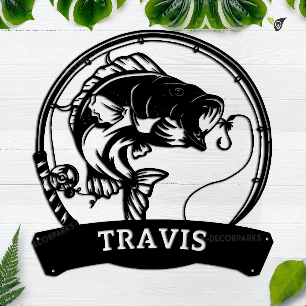 Personalized Crappie Fish Metal Sign, Custom Fishing Metal Wall Art ...