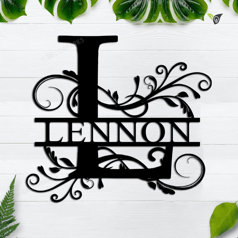 Personalized Metal Split Letter Monogram, Custom Last Name Sign ...
