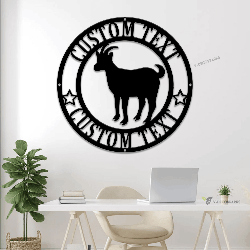 Custom Metal Goat Sign With Led Lights, Livestock Metal Pen Sign ...