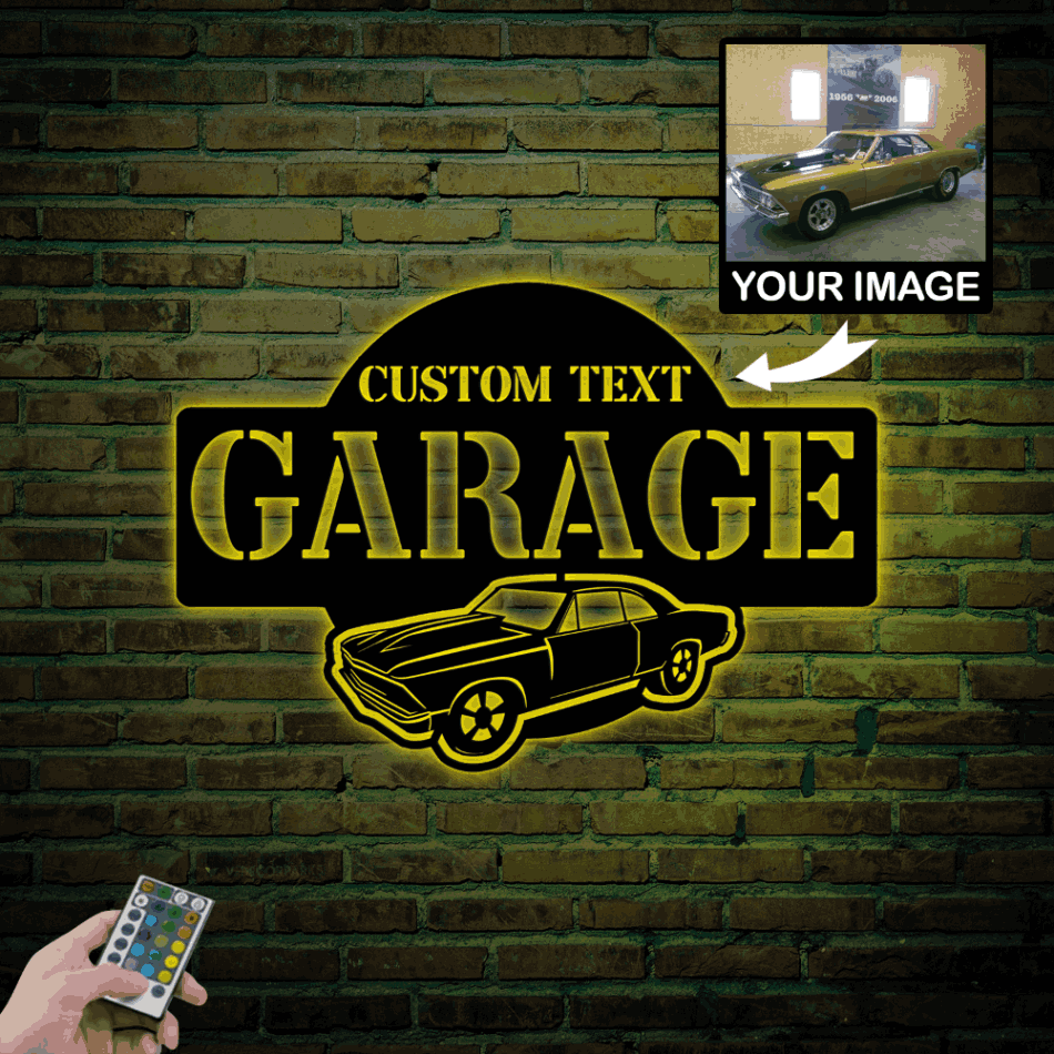 Personalized Your Car Metal Sign With Led Lights, Custom Car Silhouette ...