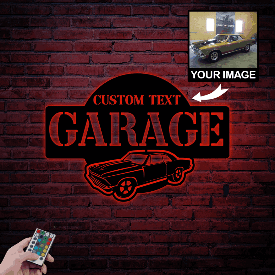Personalized Your Car Metal Sign With Led Lights, Custom Car Silhouette ...