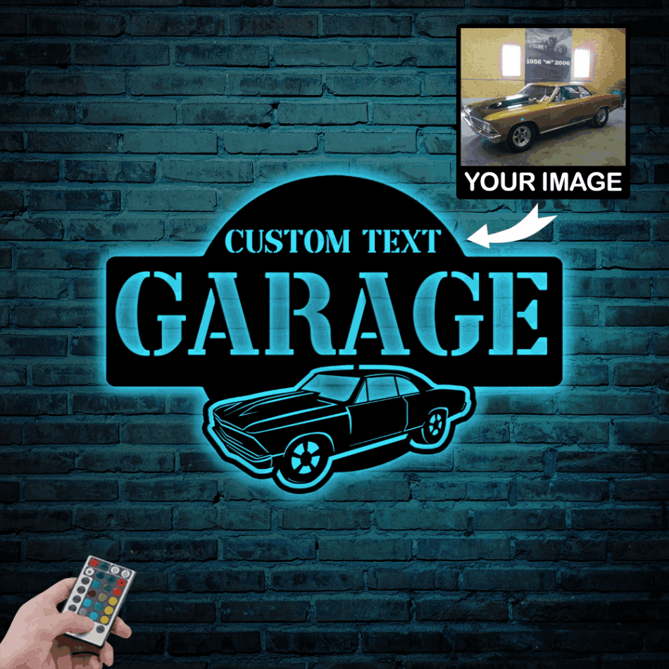 Personalized Your Car Metal Sign With Led Lights, Custom Car Silhouette ...