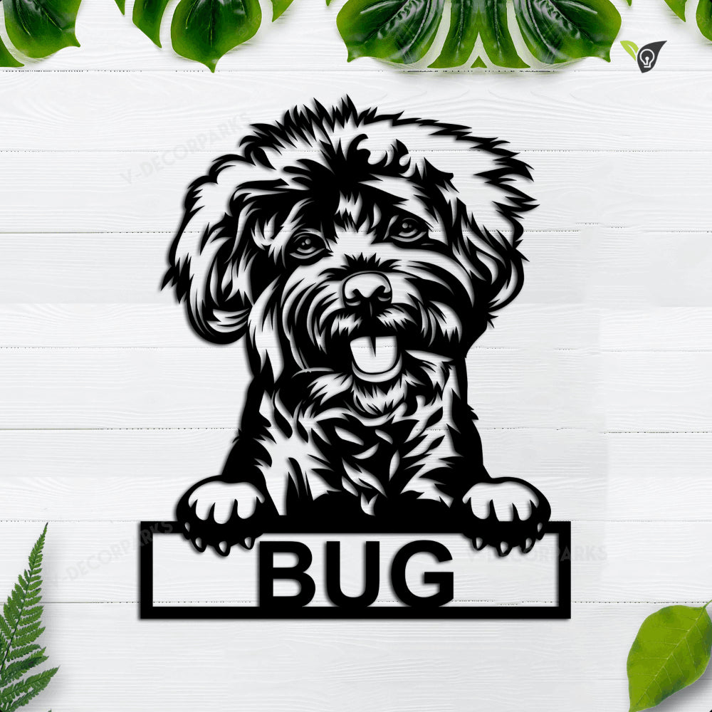 Custom Schnoodle Dog Metal Wall Art, Personalized Schnoodle Dog Name ...