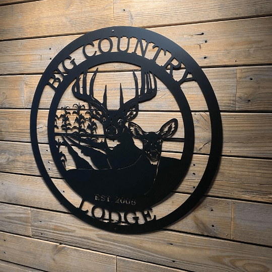 Personalized Deer & Corn Field Sign, Cut Metal Sign, Metal Wall Art ...