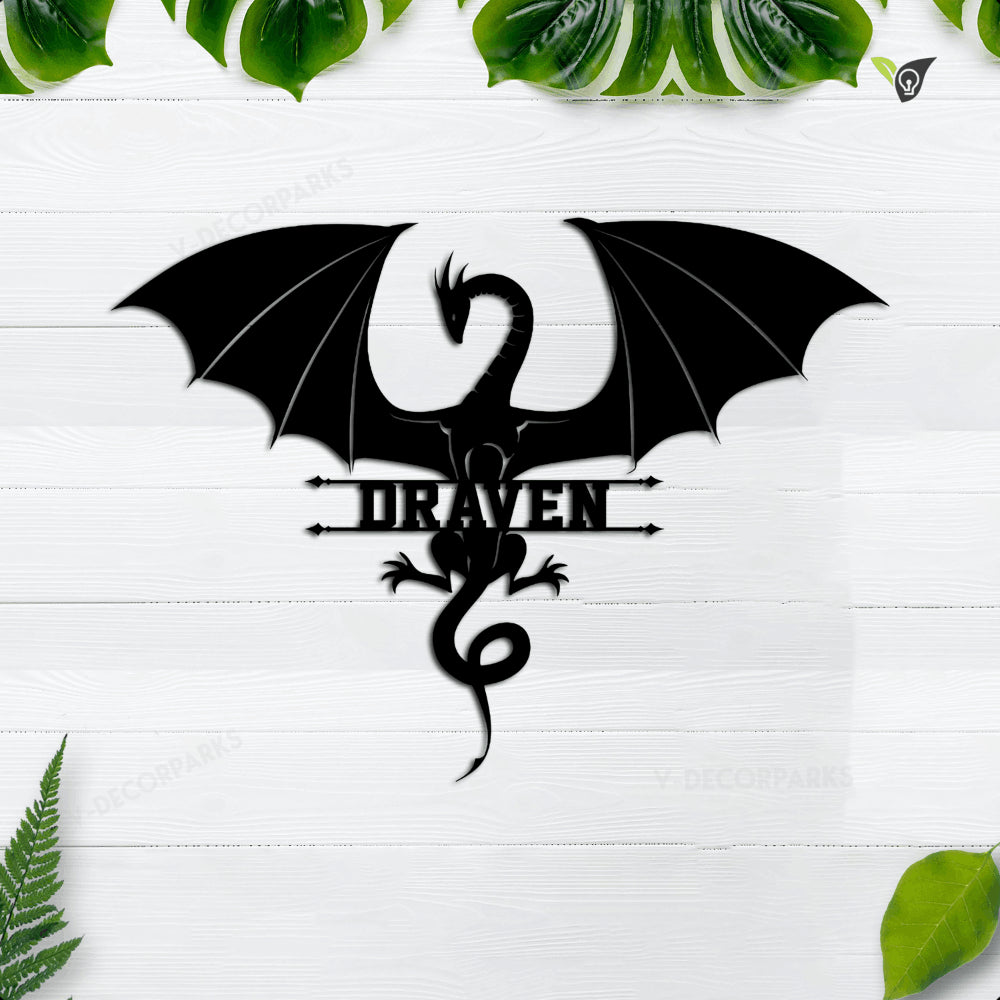 Custom Dragon Family Name Metal Sign, Housewarming Gift, Wedding Gift ...