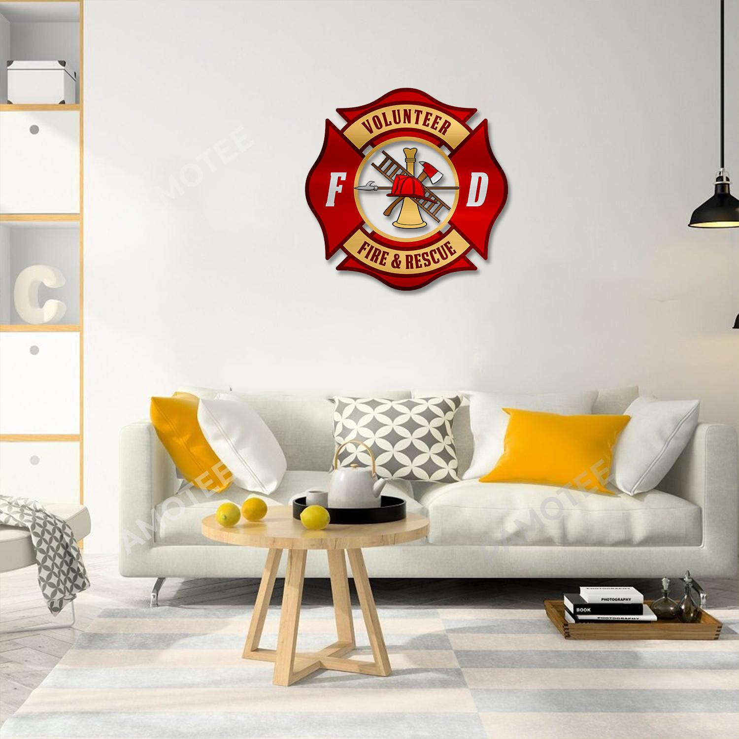 Volunteer Fire And Rescue Metal Sign, Volunteer Firefighter Iron Plaque ...