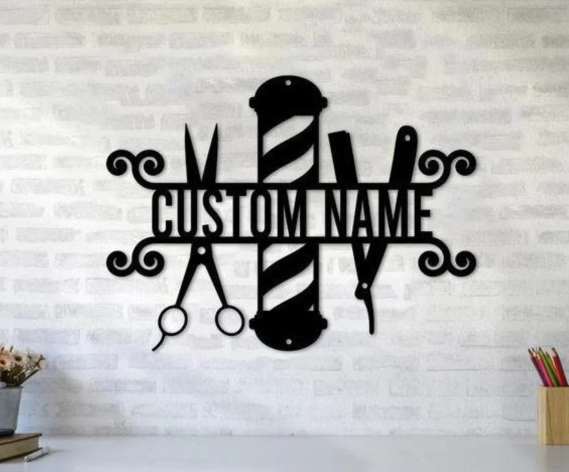 Personalized Barber Shop Sign, Hairstylist Sign, Custom Hairdresser ...