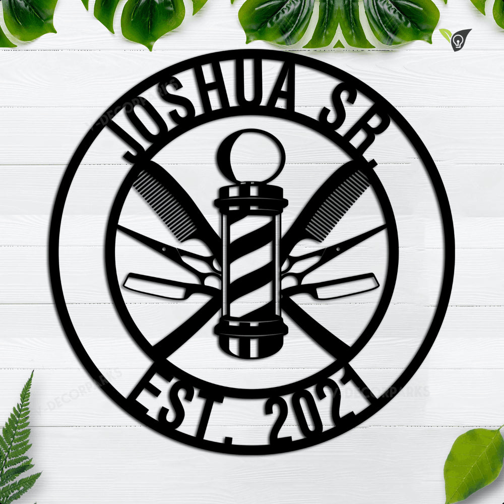 Personalized Barber Hair Stylist Metal Wall Art, Custom Hair Stylist ...