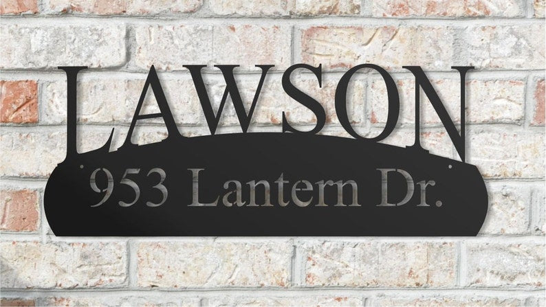 Personalized Metal Outdoor Address Name Sign | Nalaprint